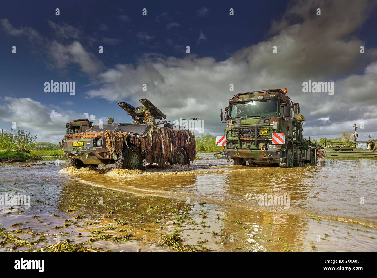 April 10, 2024, Olst, Netherlands: The Dutch army is crossing the river ...