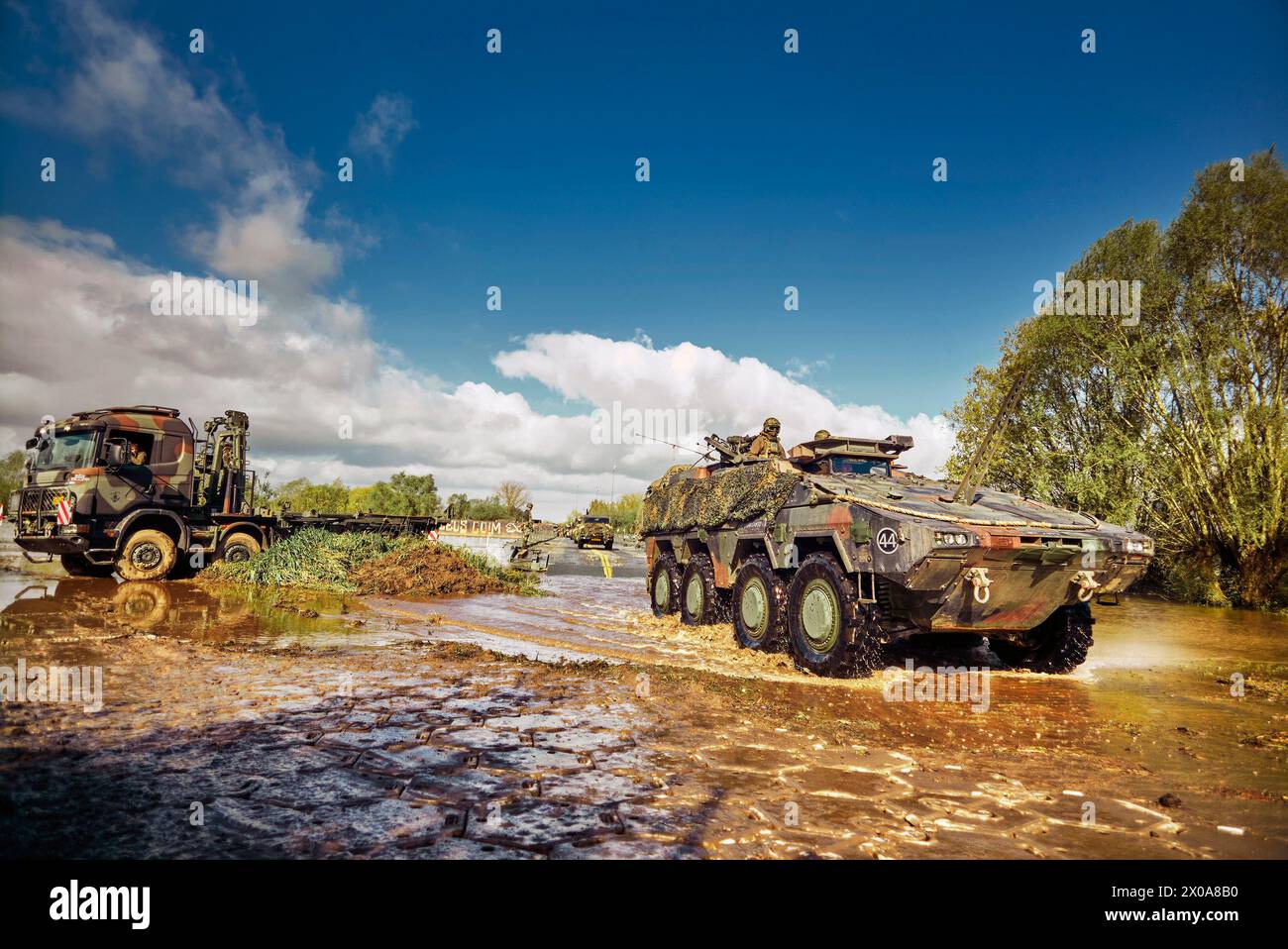 April 10, 2024, Olst, Netherlands: The Dutch army is crossing the river ...