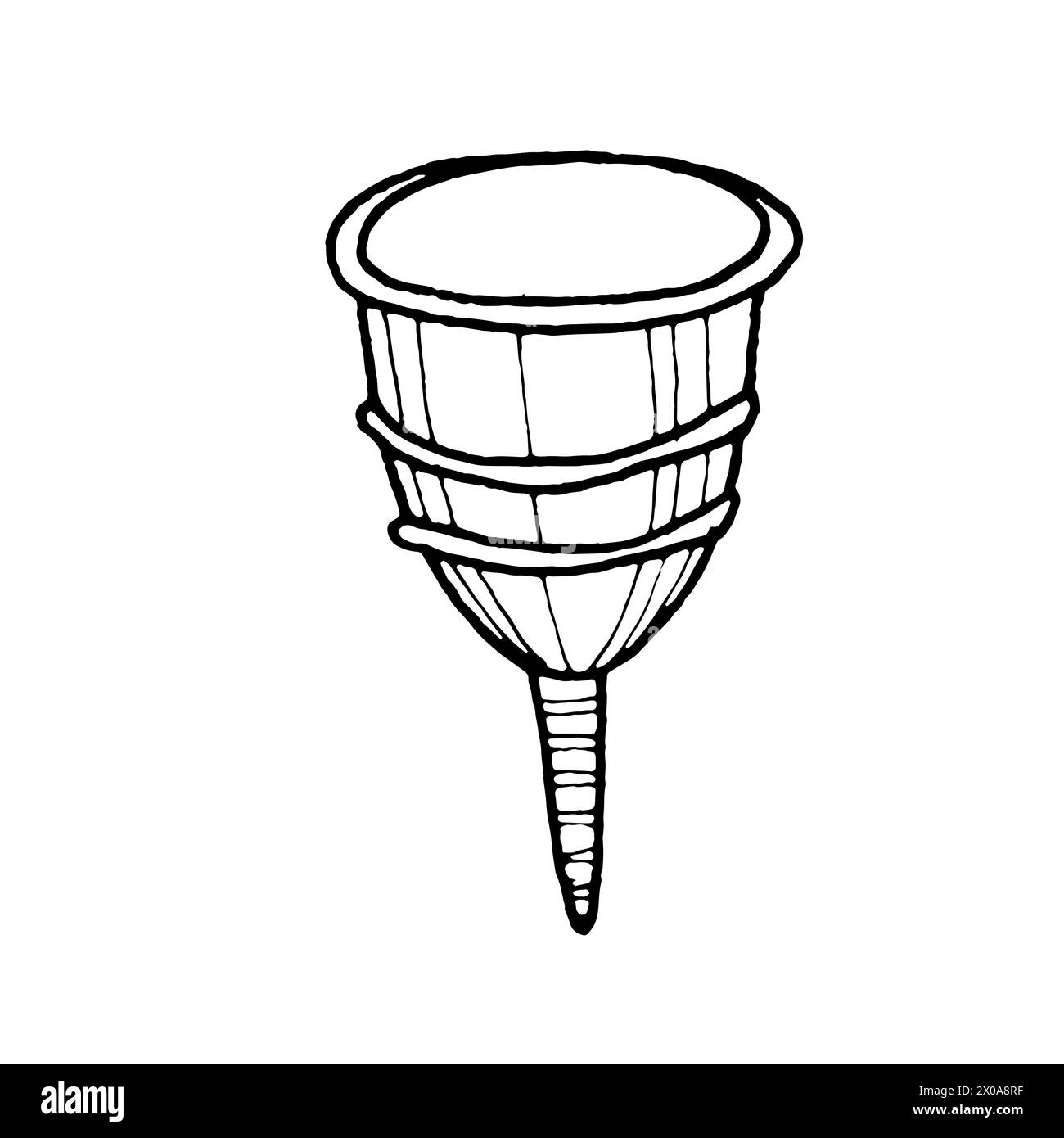 Menstrual cup outline sketch vector illustration. Hand drawn Woman zero waste tool icon. Eco ...