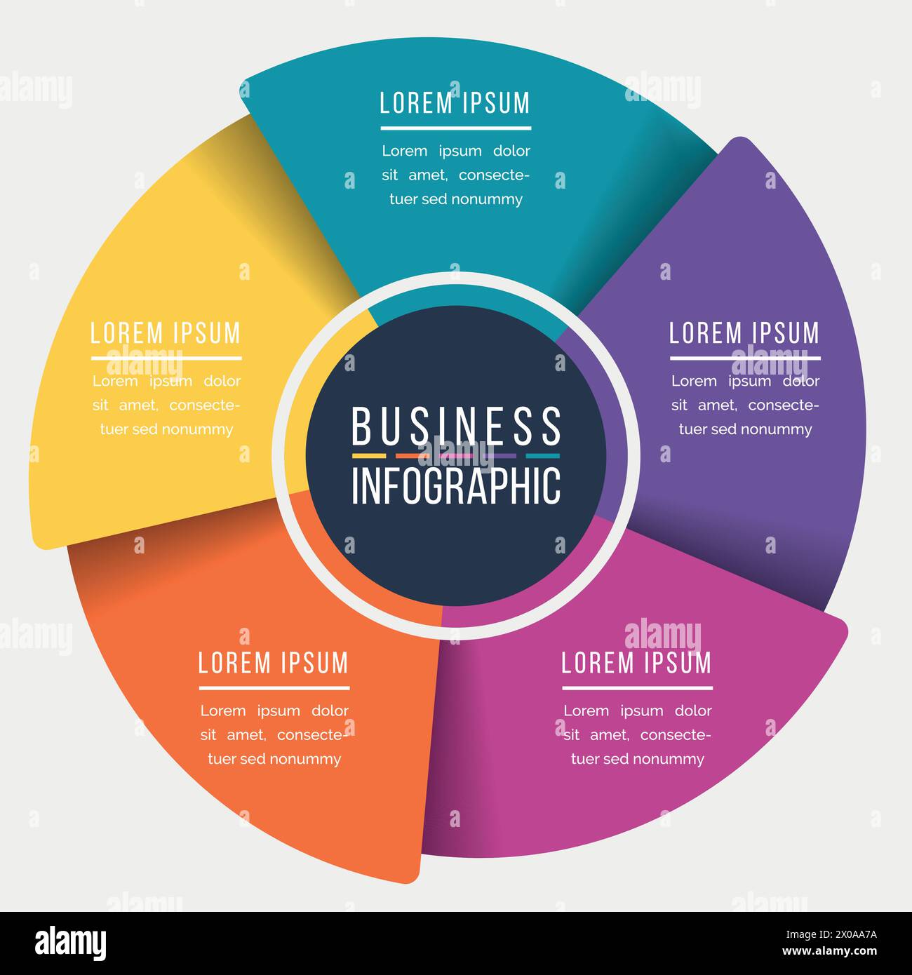 Business Infographic 5 Steps, objects, elements or options infographics ...