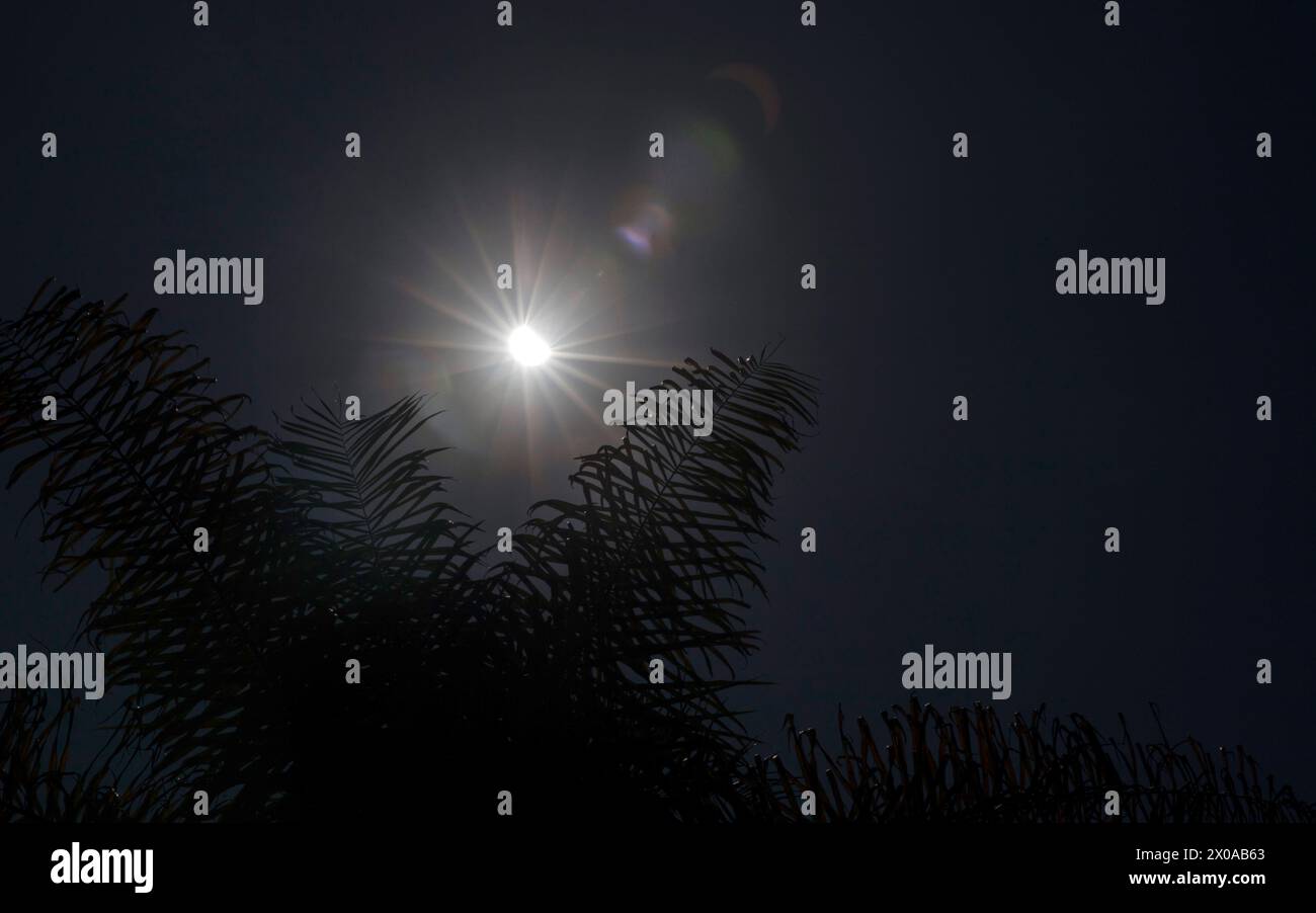 Solar Eclipse Of 8 April 2024 As Seen From Mexico City Mexico Stock