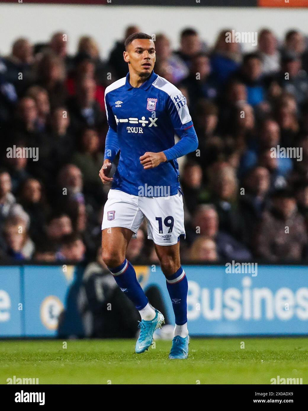 Ipswich, UK. 10th Apr, 2024. Ipswich Town's Kayden Jackson in action ...