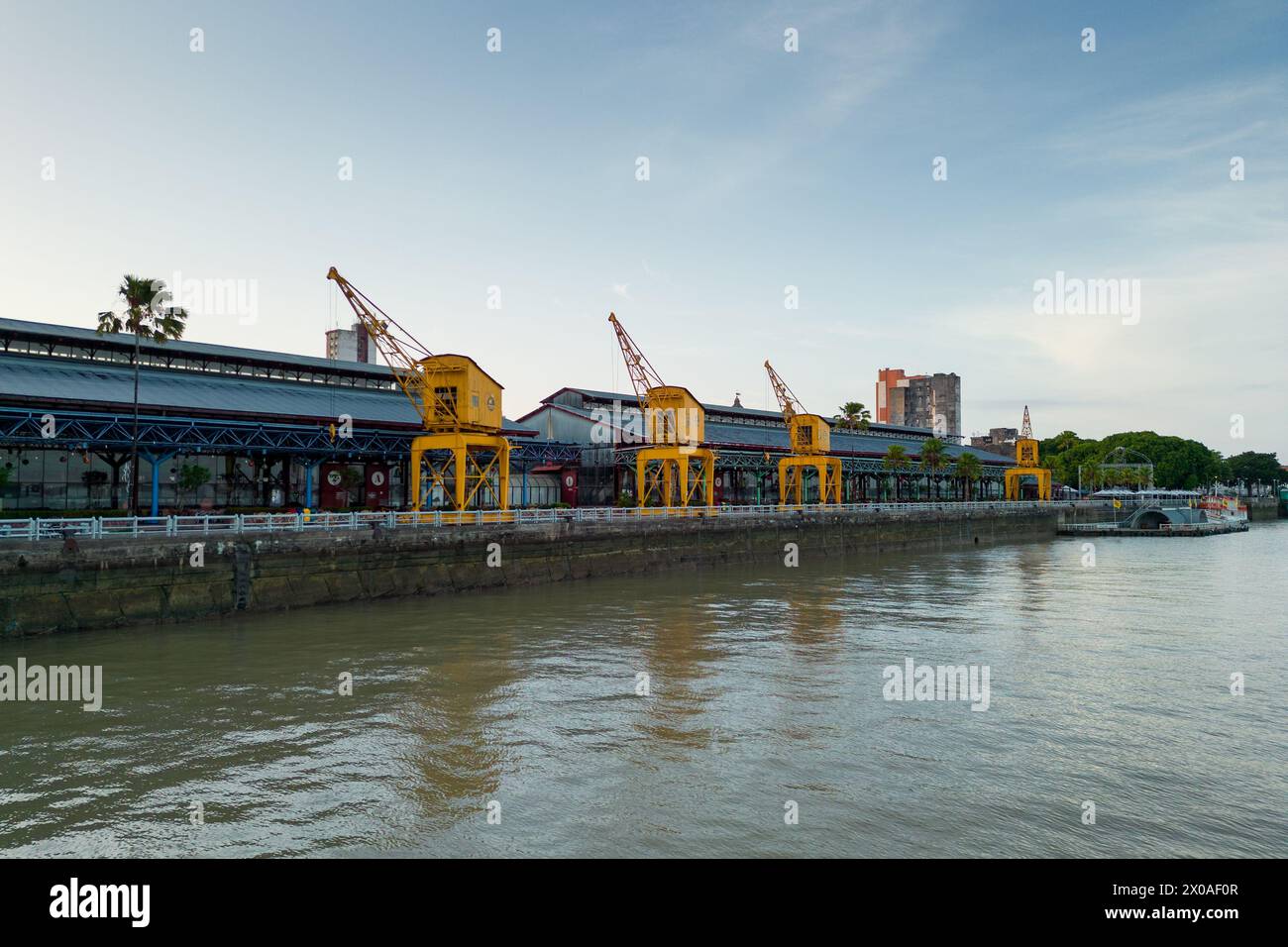 Aerial View of Docks Station Famous Area in Belem City on Sunrise Stock ...