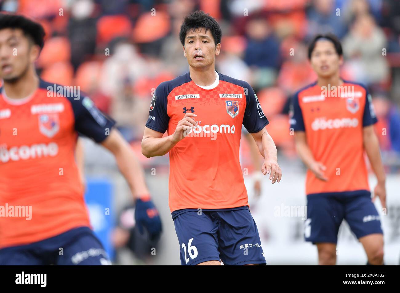 Saitama, Japan. 6th Apr, 2024. Omiya Ardija's Mizuki Hamada during the 2024 J3 League match ...