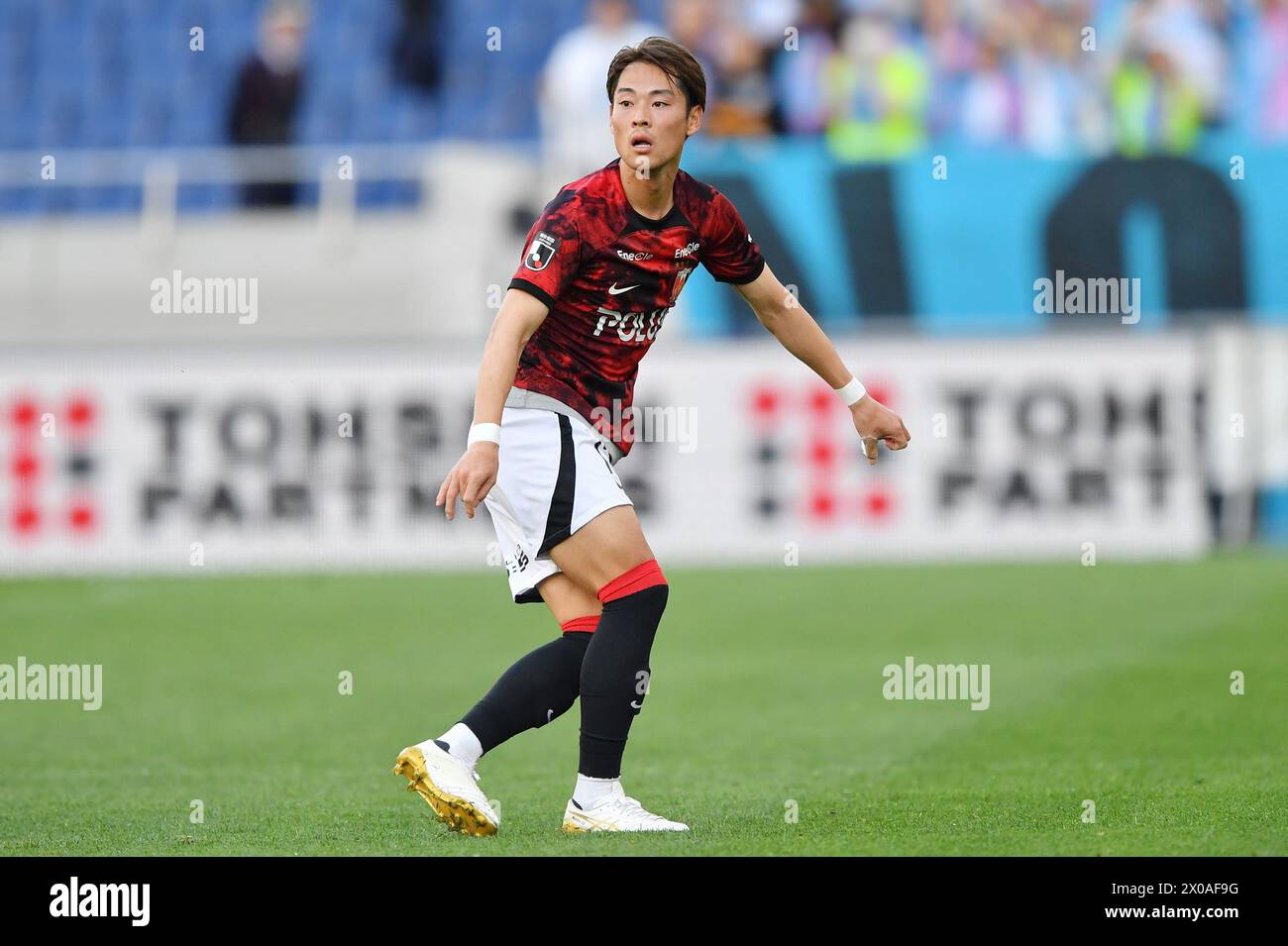Saitama, Japan. 7th Apr, 2024. Urawa Reds' Ryoma Watanabe during the 2024 J1 League match ...