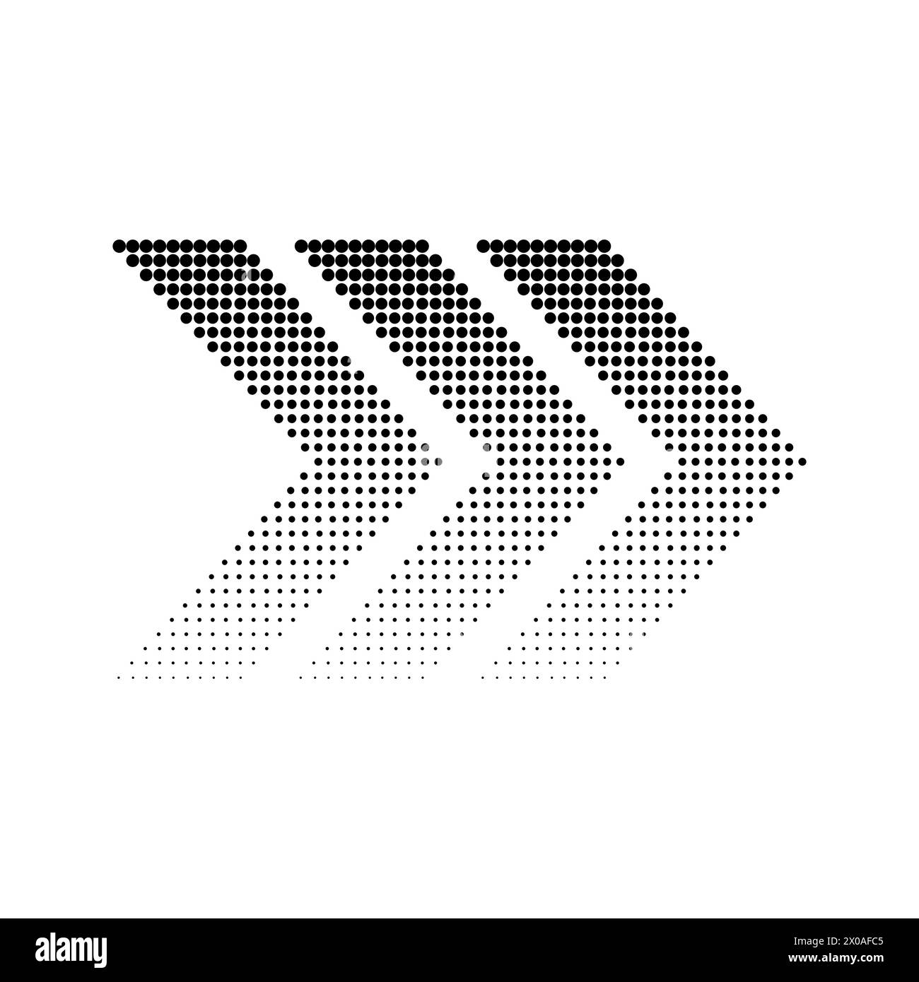 Halftone arrow design. Directional abstract dots. Motion concept ...