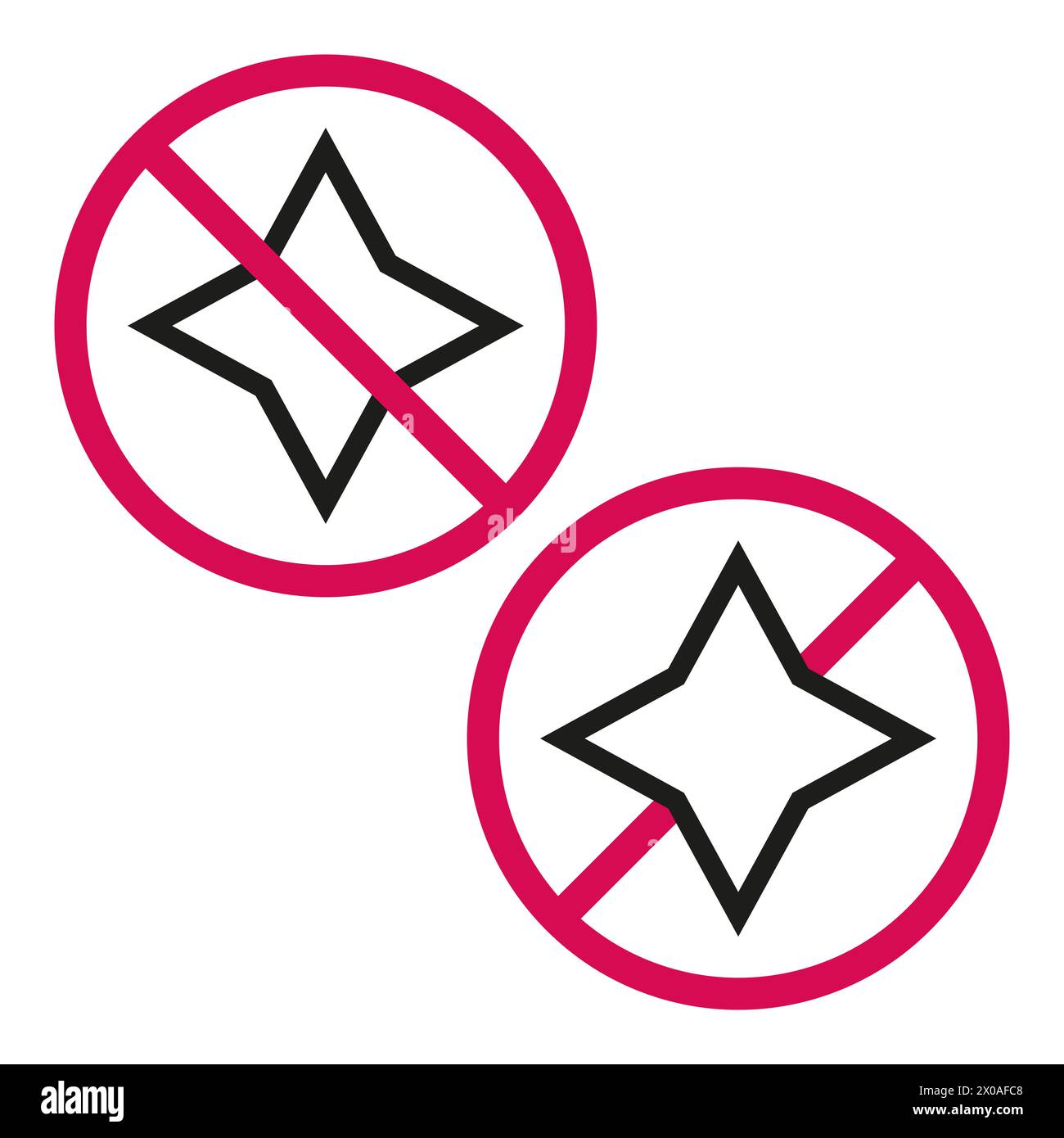 Allow and deny star icons. Decision-making concept. Selective access ...