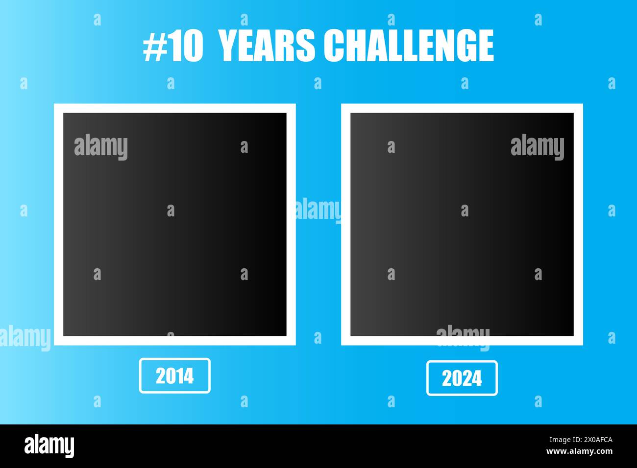 Ten years challenge template. Before and after comparison. Social media ...