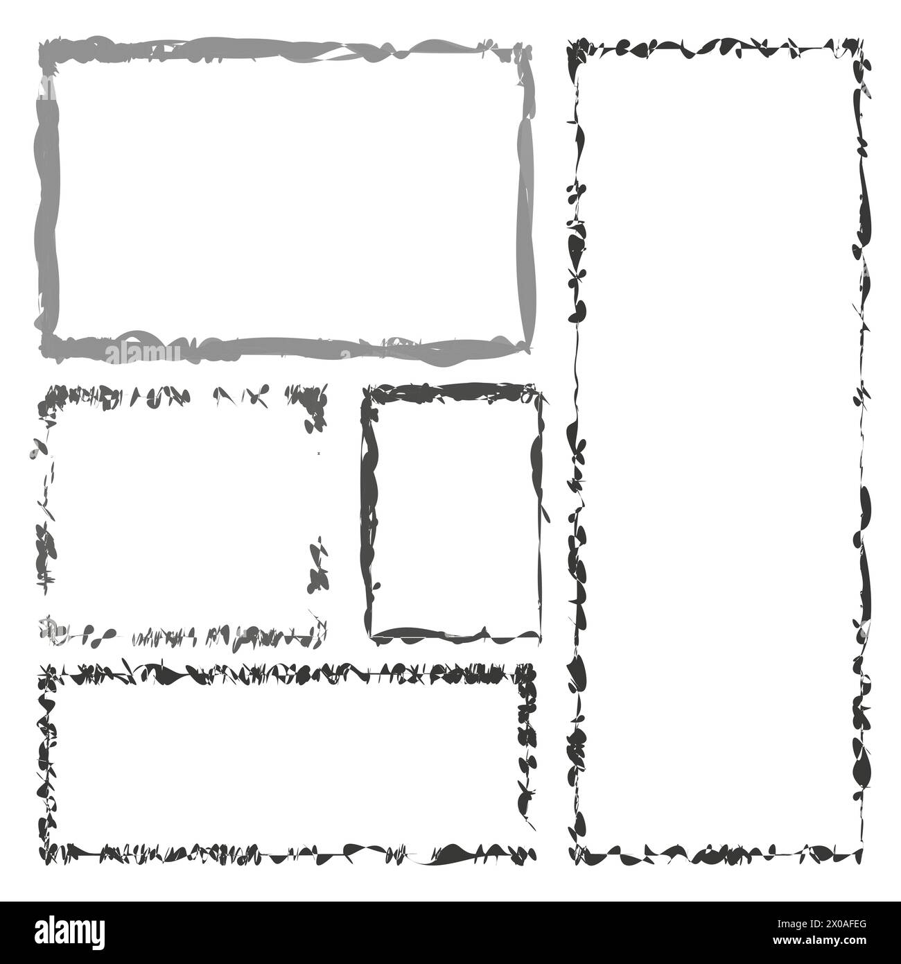 Grunge frames collection. Textured borders. Artistic squares. Vector ...