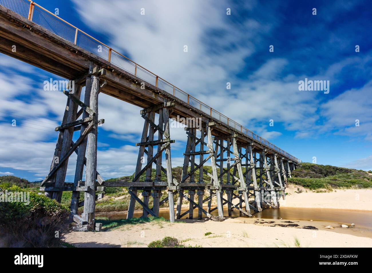 Historic Trestle Walk bridge in Kilcunda Victoria Australia Stock Photo ...