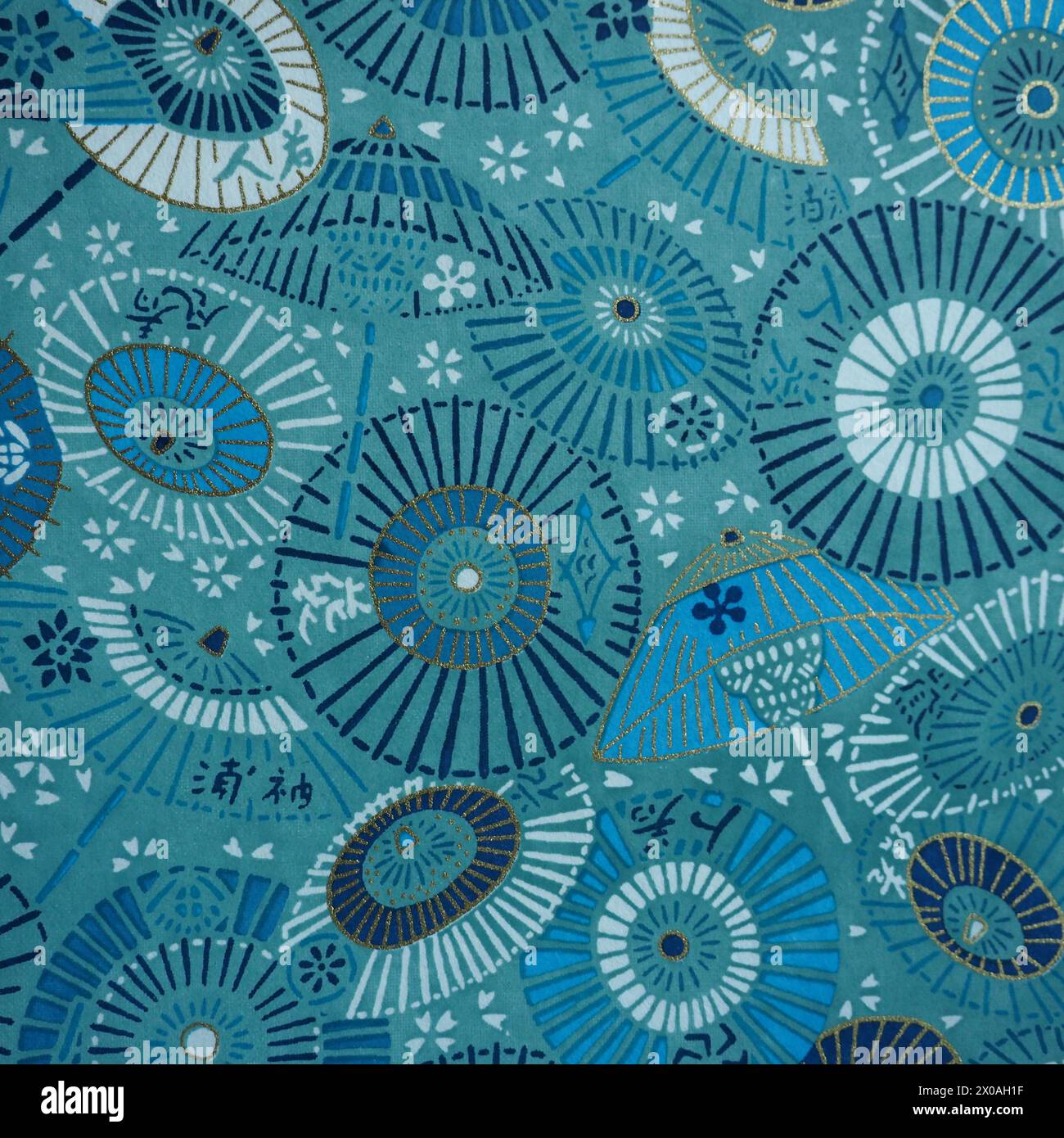 Traditional Japanese patterns from Kyoto with umbrellas and flowers ...