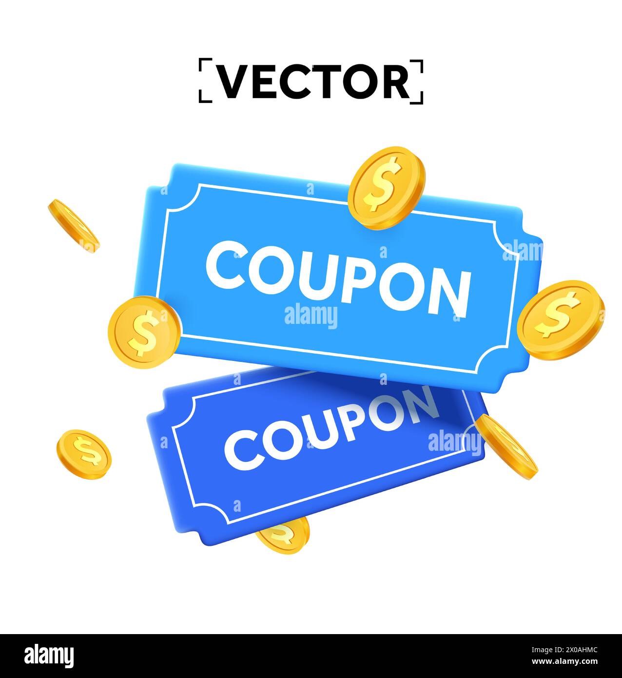 Voucher card sale off template design with coupon code promotion. 3d ...