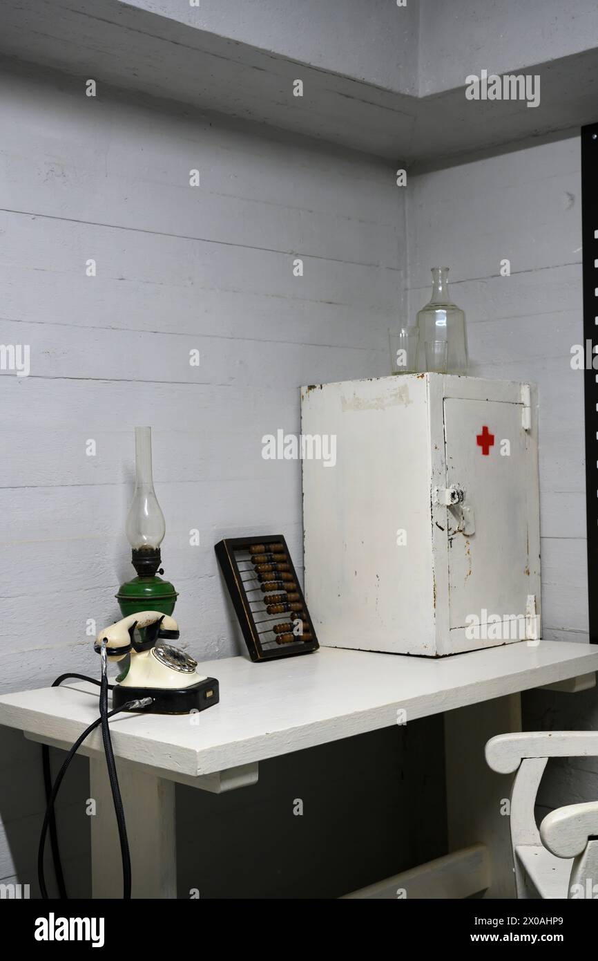 The interior of the medical office of an underground military bunker ...