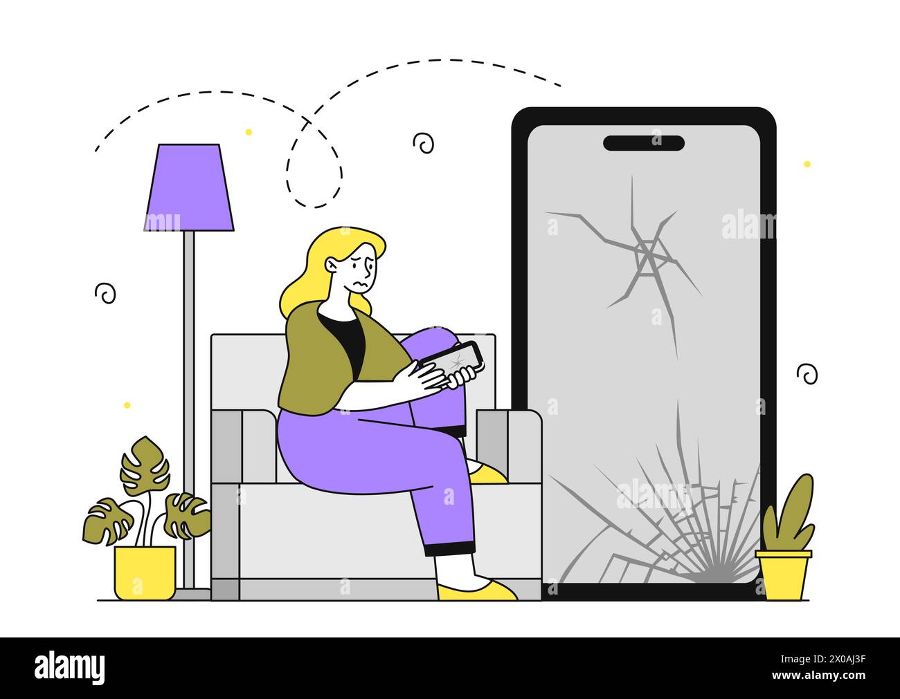 Shattered smartphone Stock Vector Images - Alamy