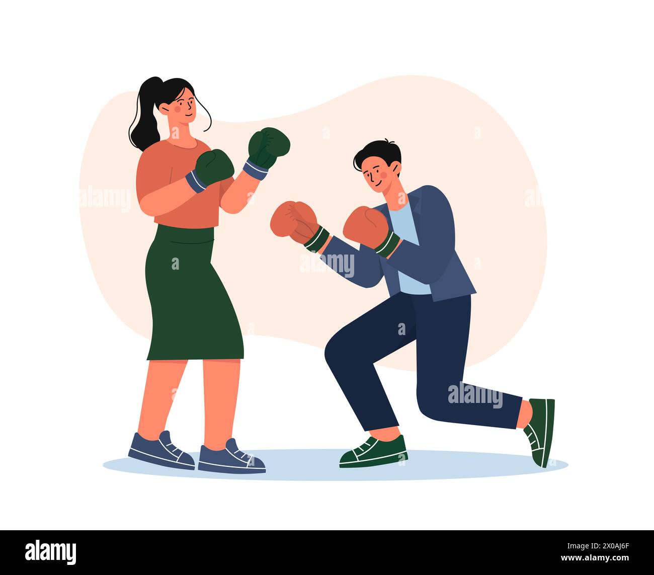 Exercise concept female boxing Cut Out Stock Images & Pictures - Alamy