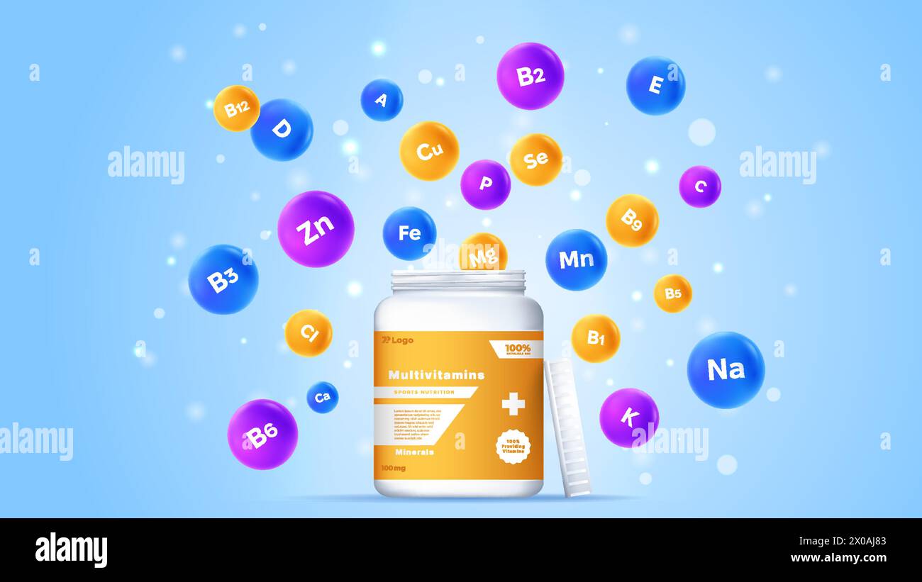 Professional vitamin label hi-res stock photography and images - Alamy