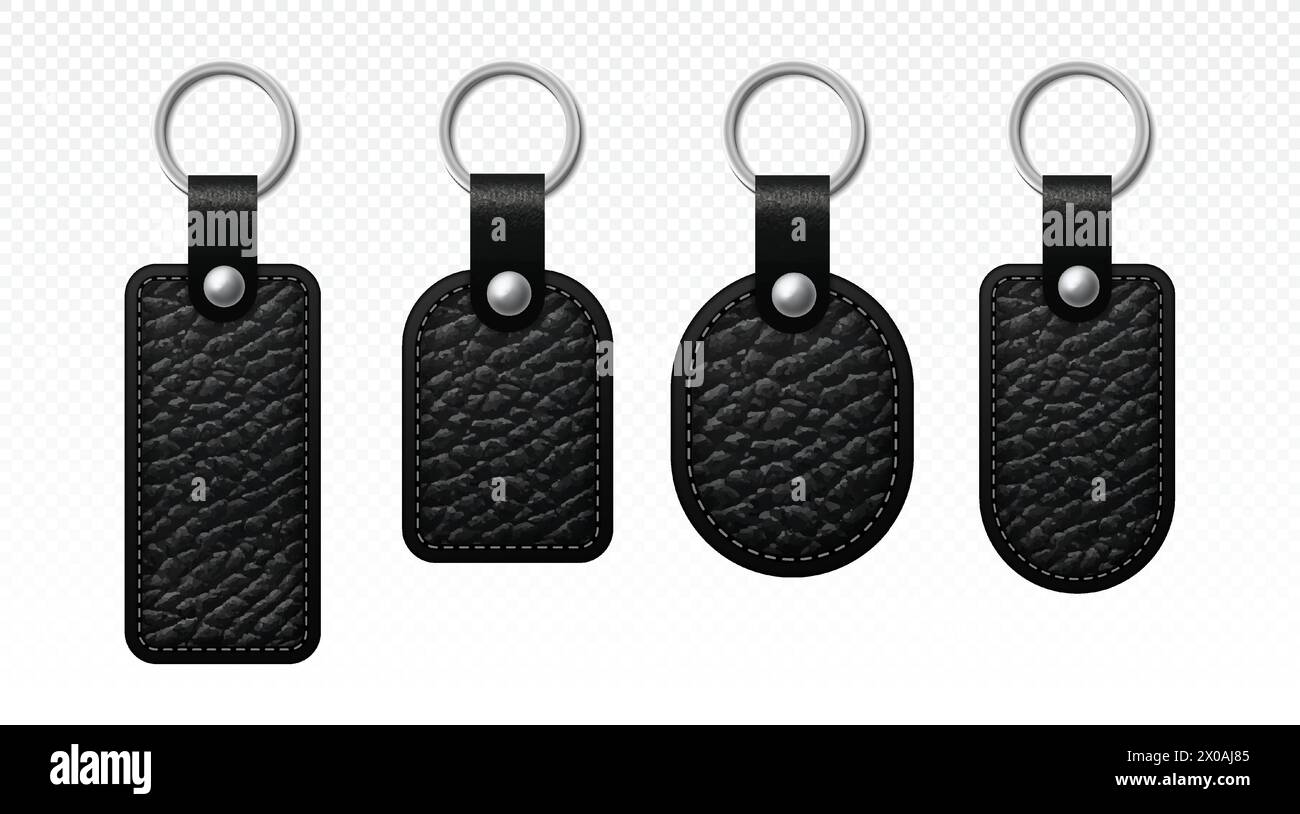 Leather keychains vector set Stock Vector Image & Art - Alamy