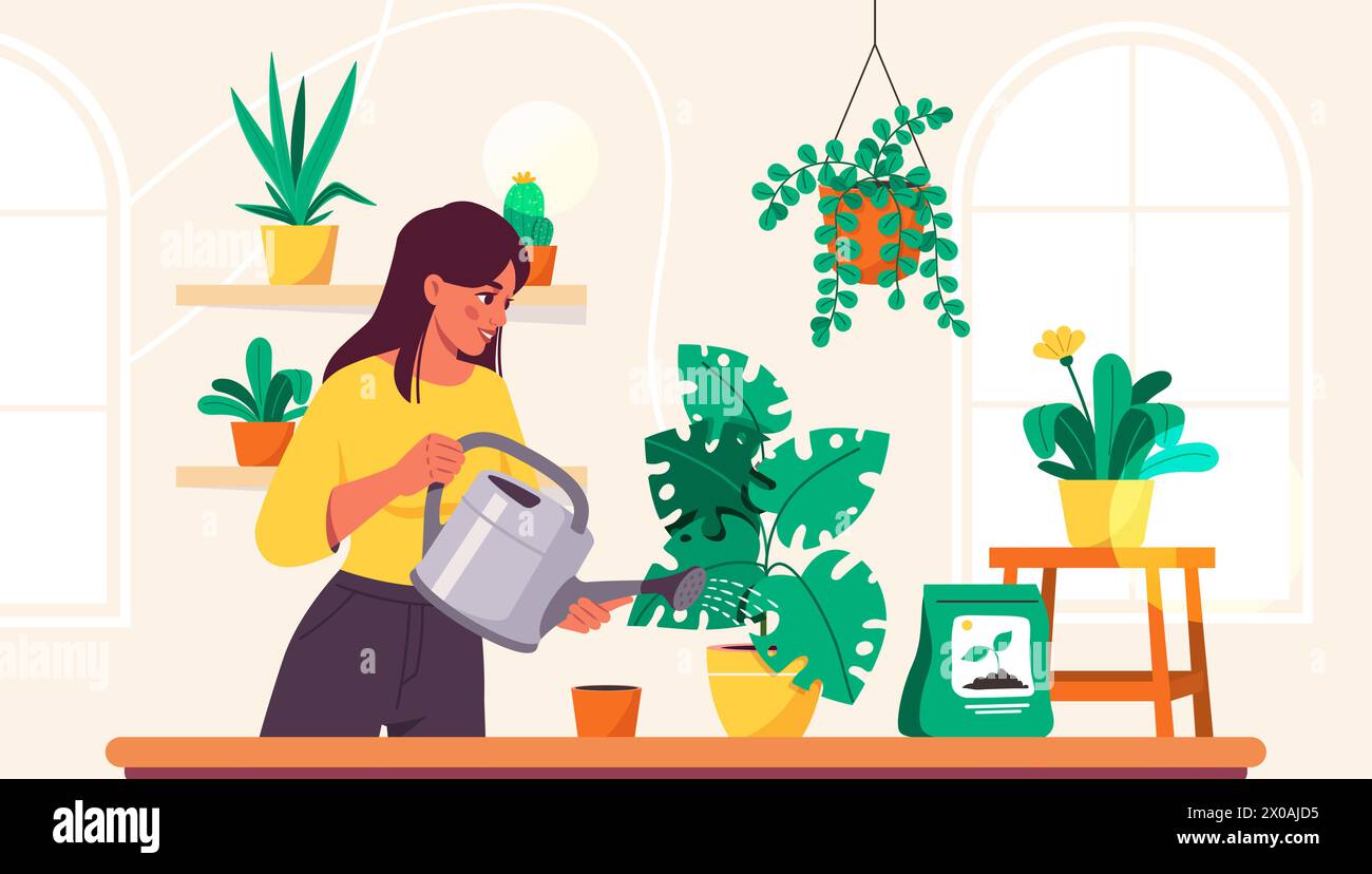 Hanging watering pot Stock Vector Images - Alamy