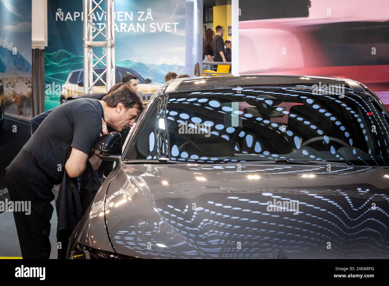 Picture of a serbian car dealership in belgrade, Serbia, with a focus ...