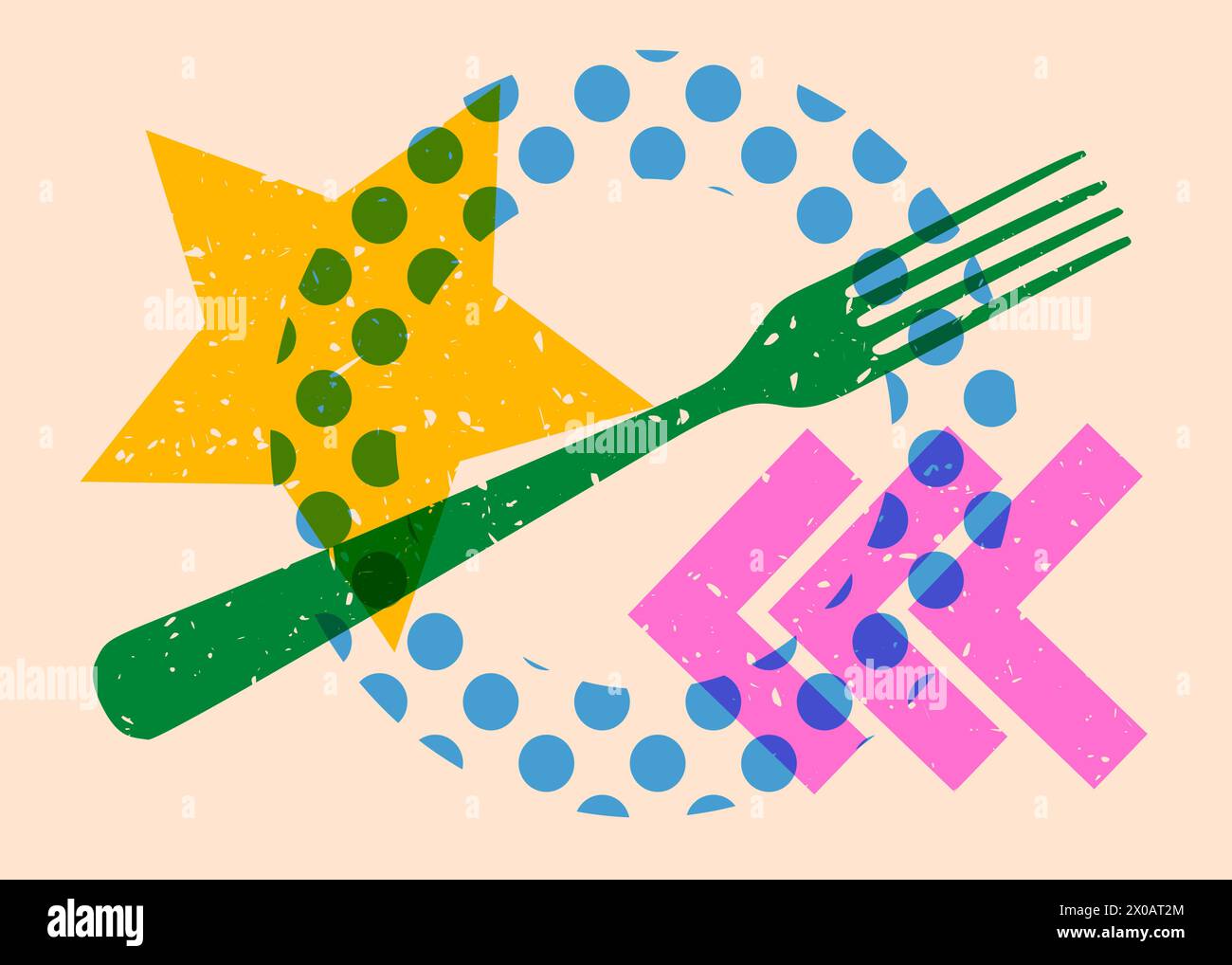 Risograph fork geometric shapes hi-res stock photography and images - Alamy