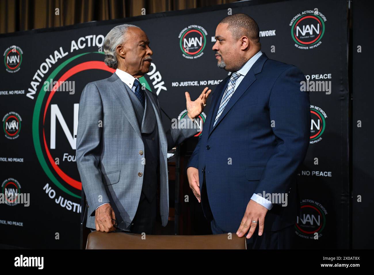 Rev. Al Sharpton and District Attorney Alvin Bragg speak during the ... Rev. Al Sharpton and District Attorney Alvin Bragg speak during the ...