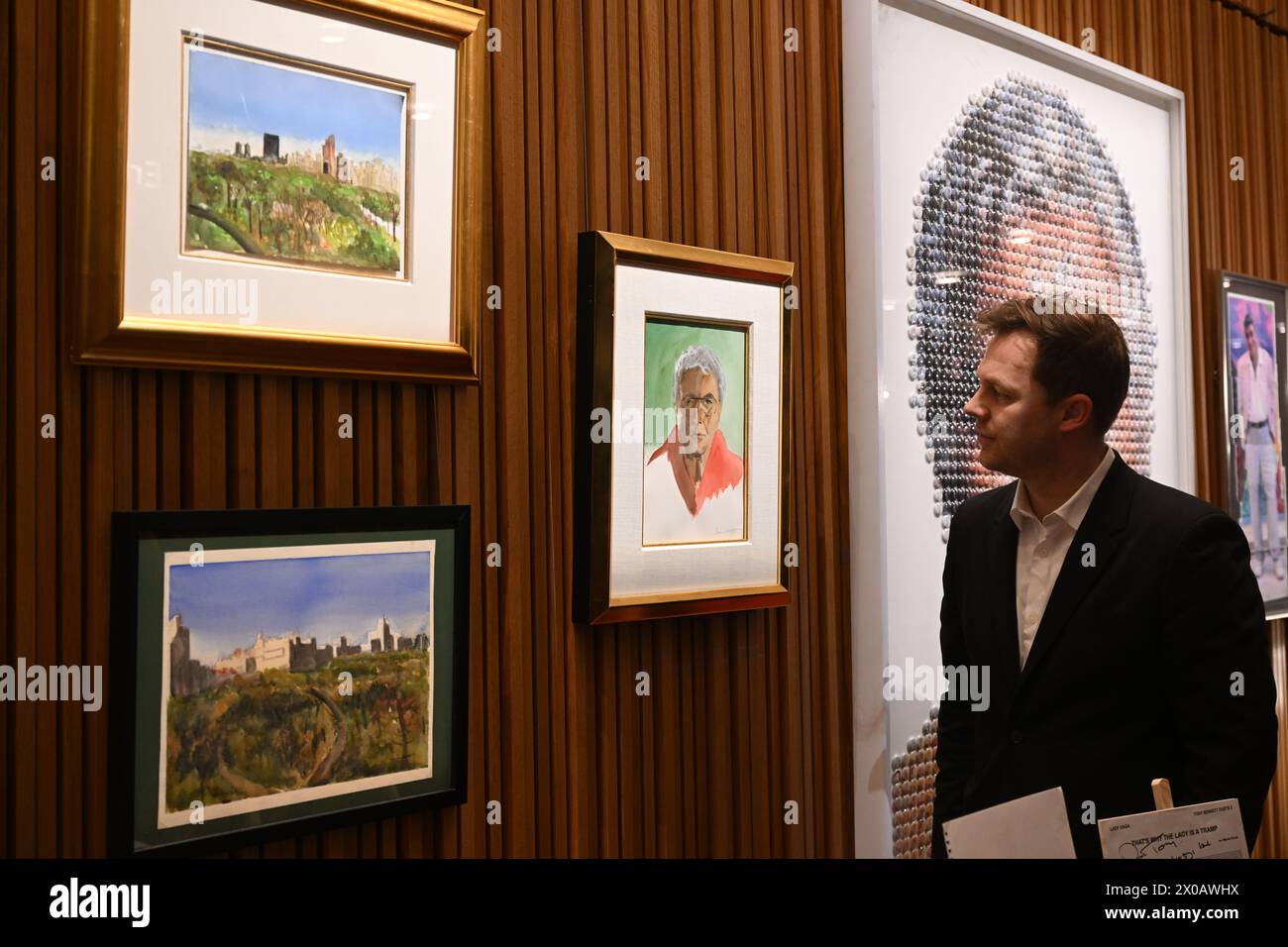 A collection of items owned by Tony Bennett on display during Julien's ...