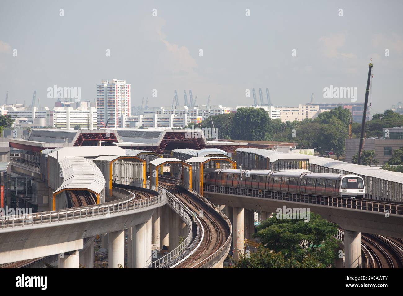 9 April 2024, Jurong East train station connecting various tracks ...