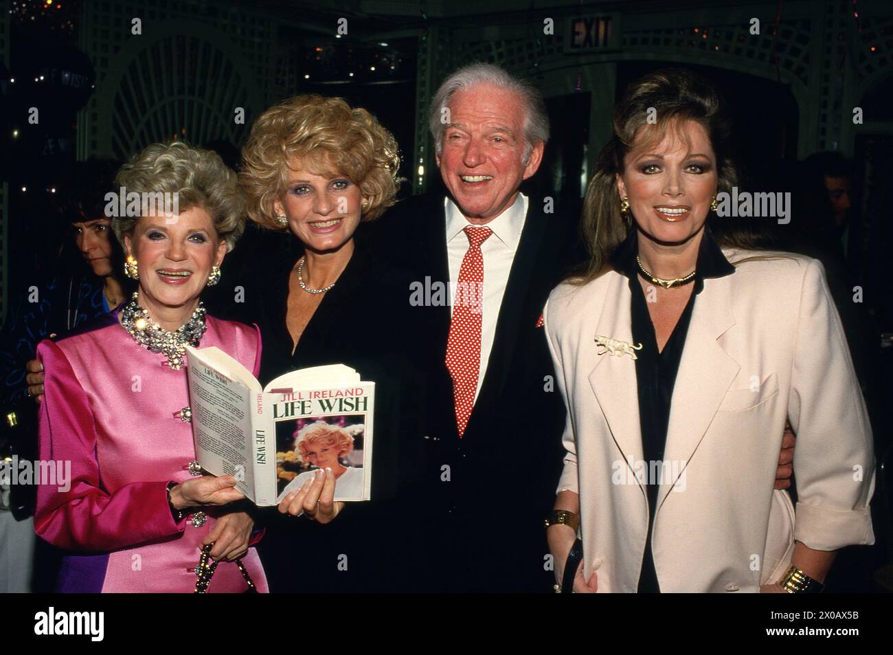 Judith Krantz, Jill Ireland, Sidney Sheldon and Jackie Collins at the ...