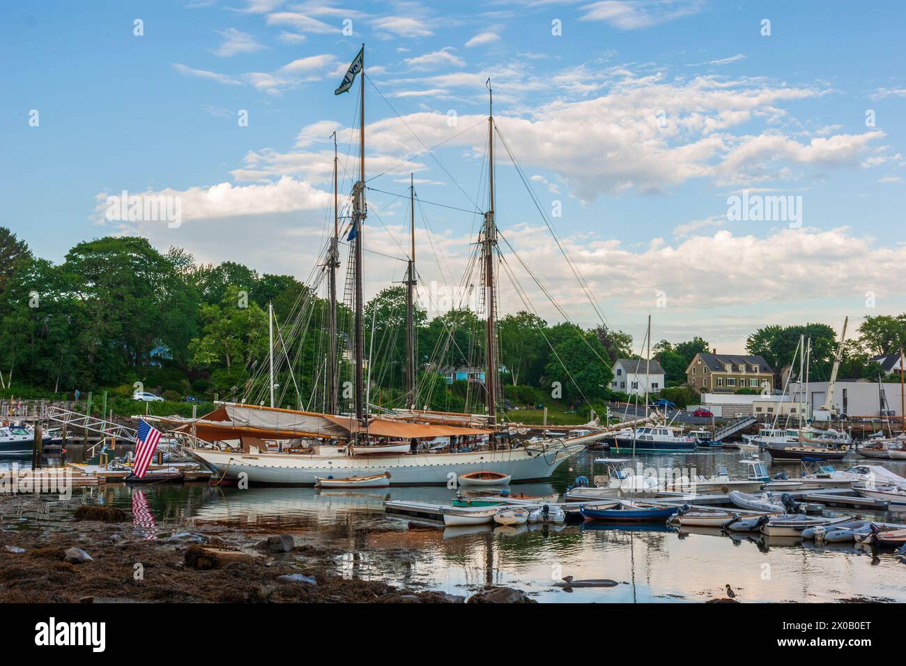 The Mary Day sailing schooner, a two-masted gaff topsail windjammer ...