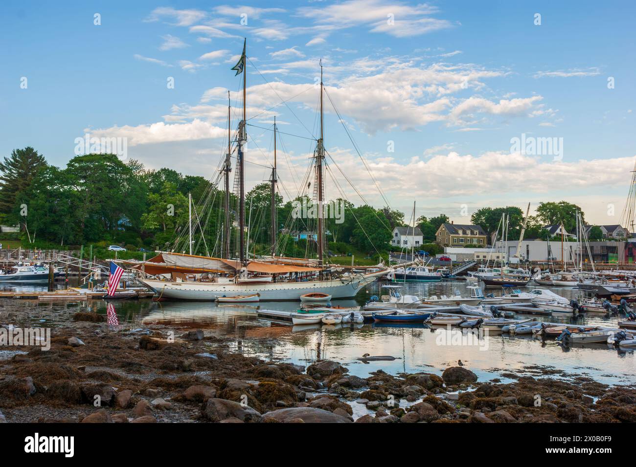 The Mary Day sailing schooner, a two-masted gaff topsail windjammer ...