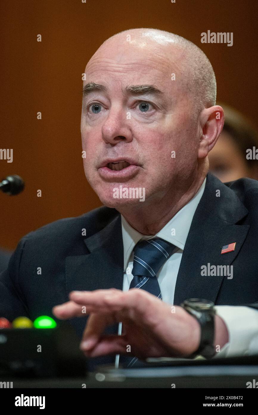 United States Secretary of Homeland Security Alejandro Mayorkas appears ...
