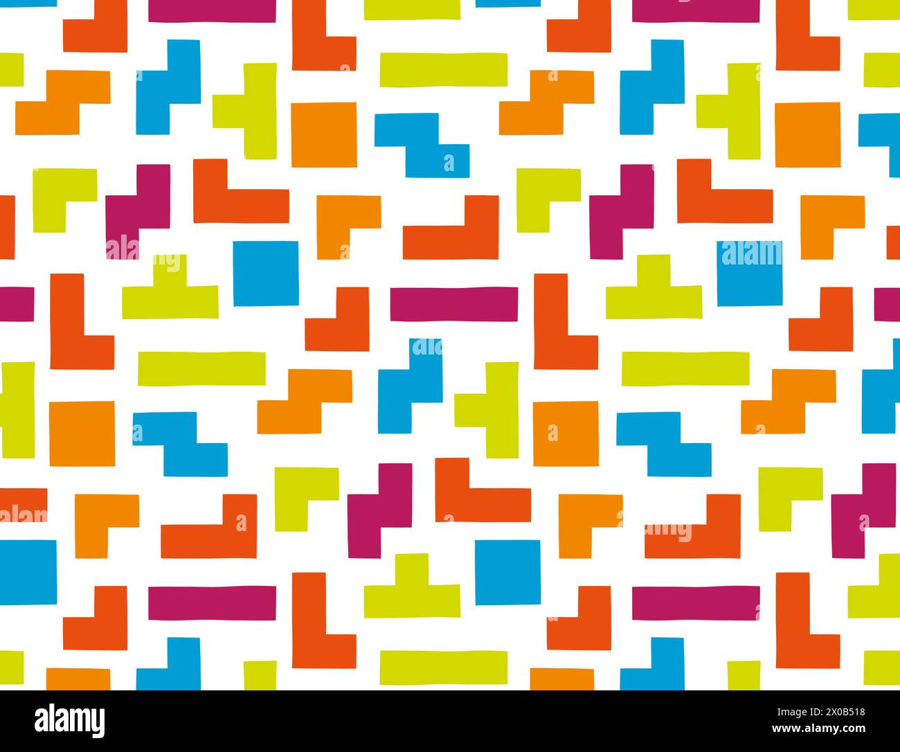 Tetris Pattern On A White Background Vector Pattern Game Design For