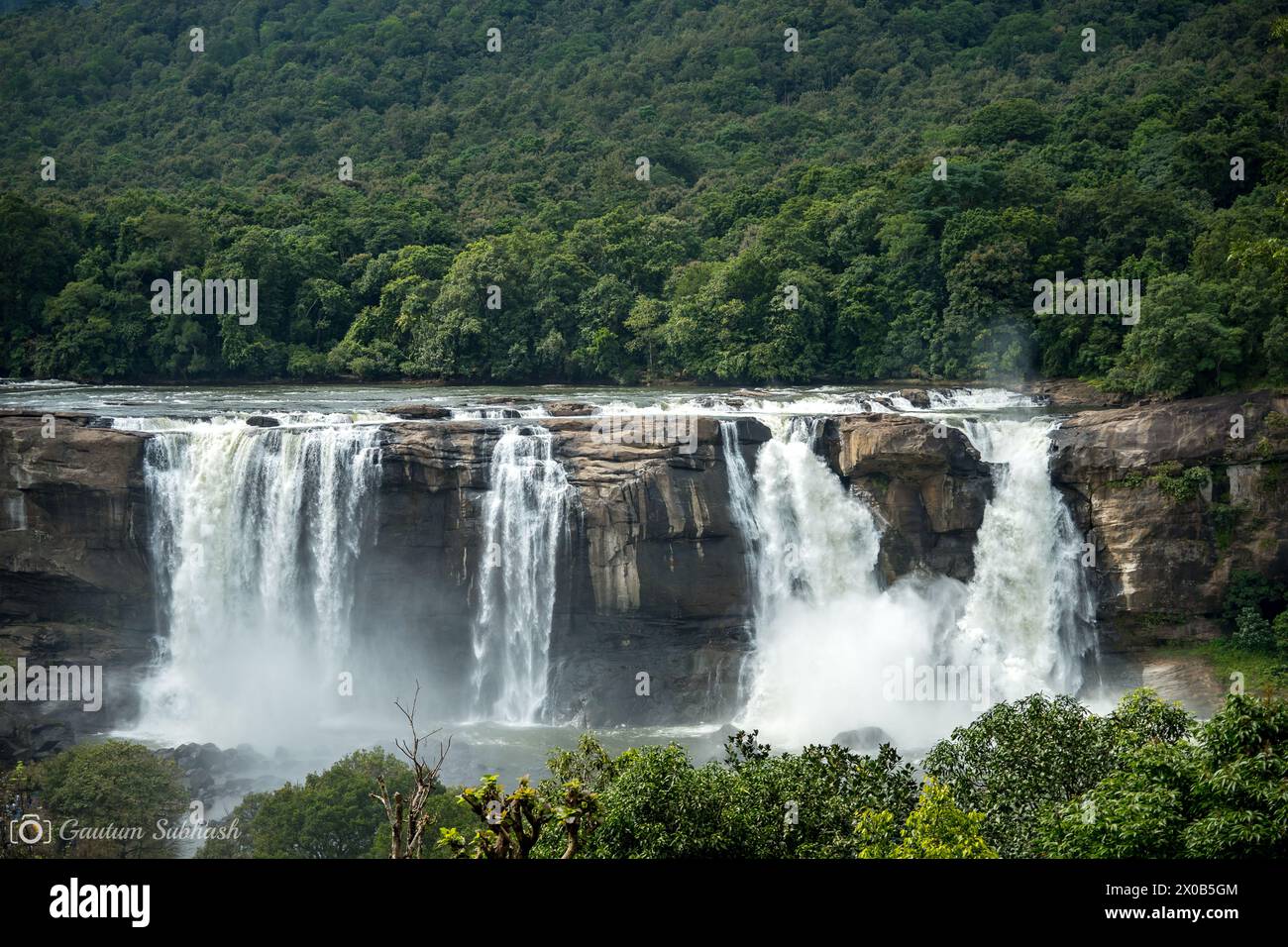 Athirapally waterfalls, Kerala's largest waterfalls during summer Stock ...