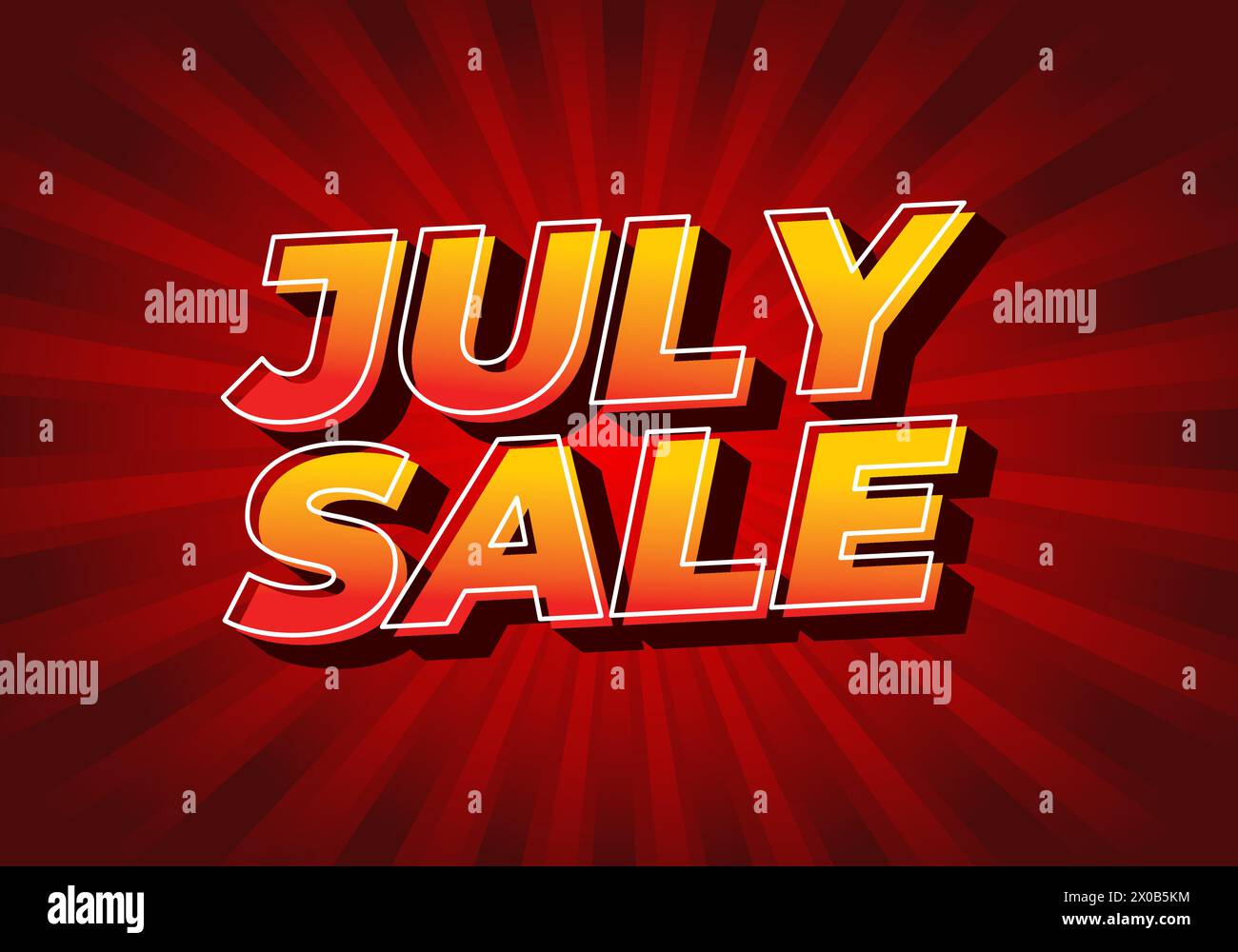 July sale. Text effect design in 3 dimension style and eye catching ...