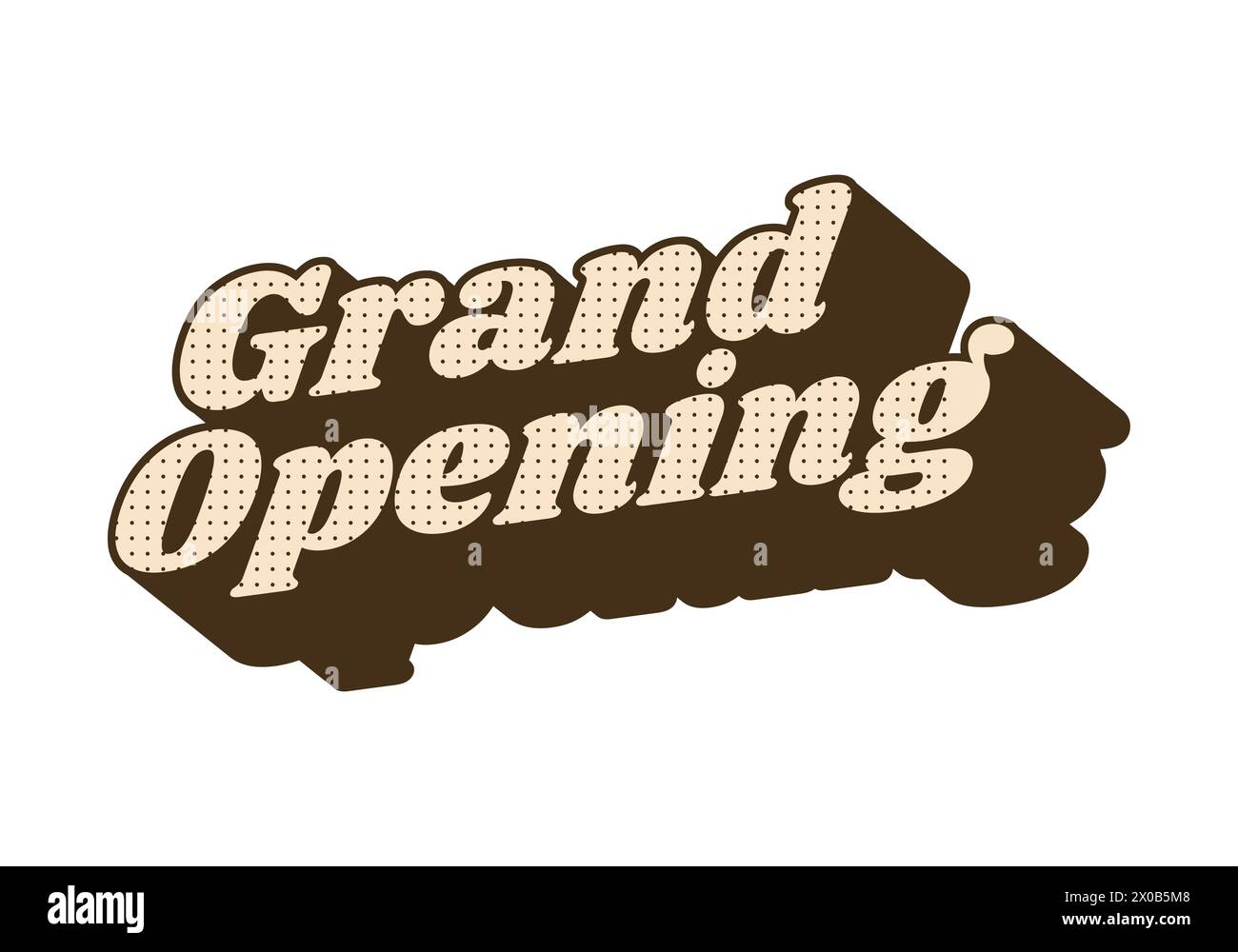 Grand opening. Text effect design in vintage color with 3 dimension ...