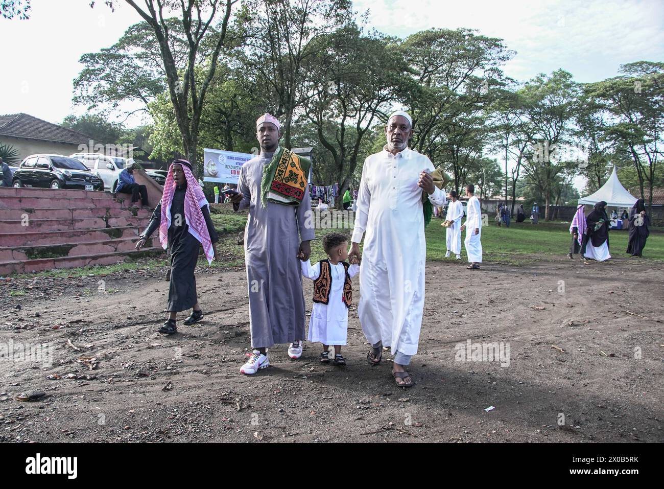 Nakuru, Kenya. 10th Apr, 2024. Muslims arrive at Menengai High School ...