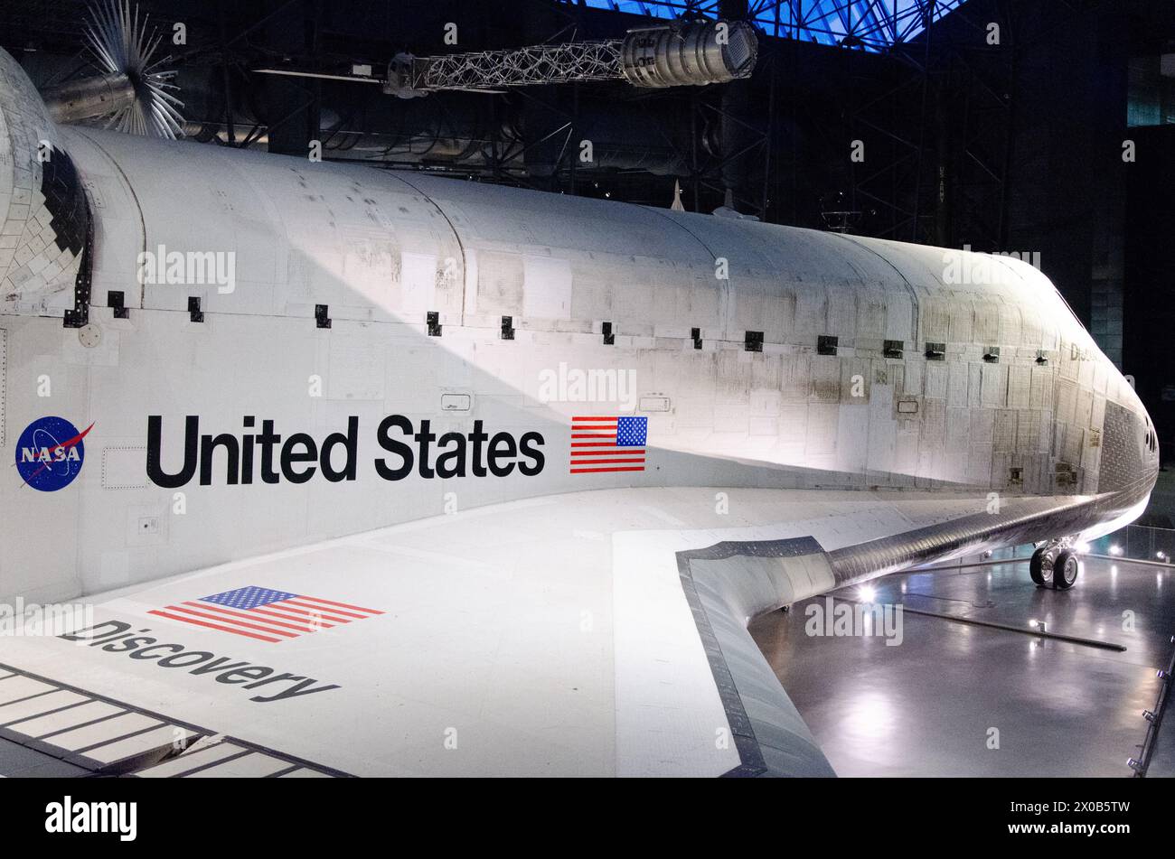 The Discovery Space Shuttle At Steven F Udvar Hazy Center Is The