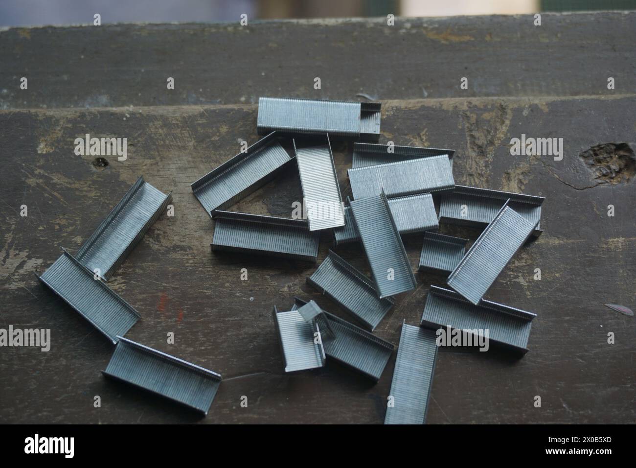 Stock photo filled with staples with angle flat lay Stock Photo - Alamy