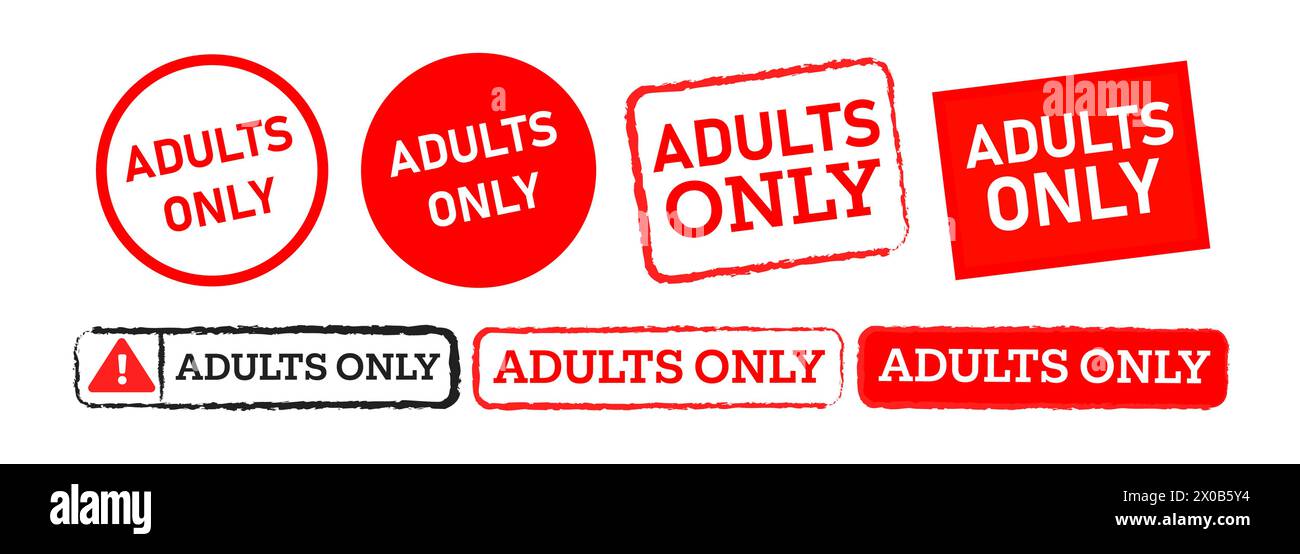 adults only rectangle square and circle stamp label sticker sign for ...