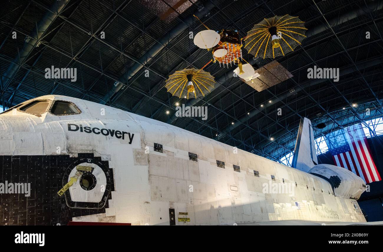 The Discovery Space Shuttle at Steven F. Udvar-Hazy Center, is the Smithsonian National Air and ...