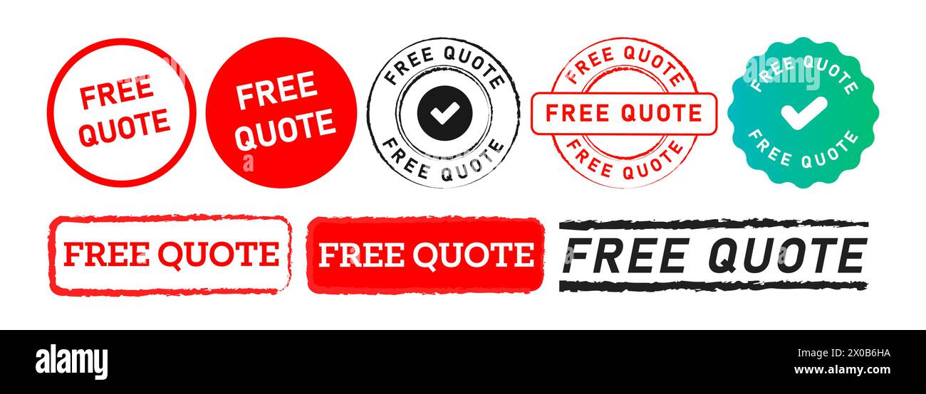 free quote circle and rectangle stamp label sticker sign for customer ...