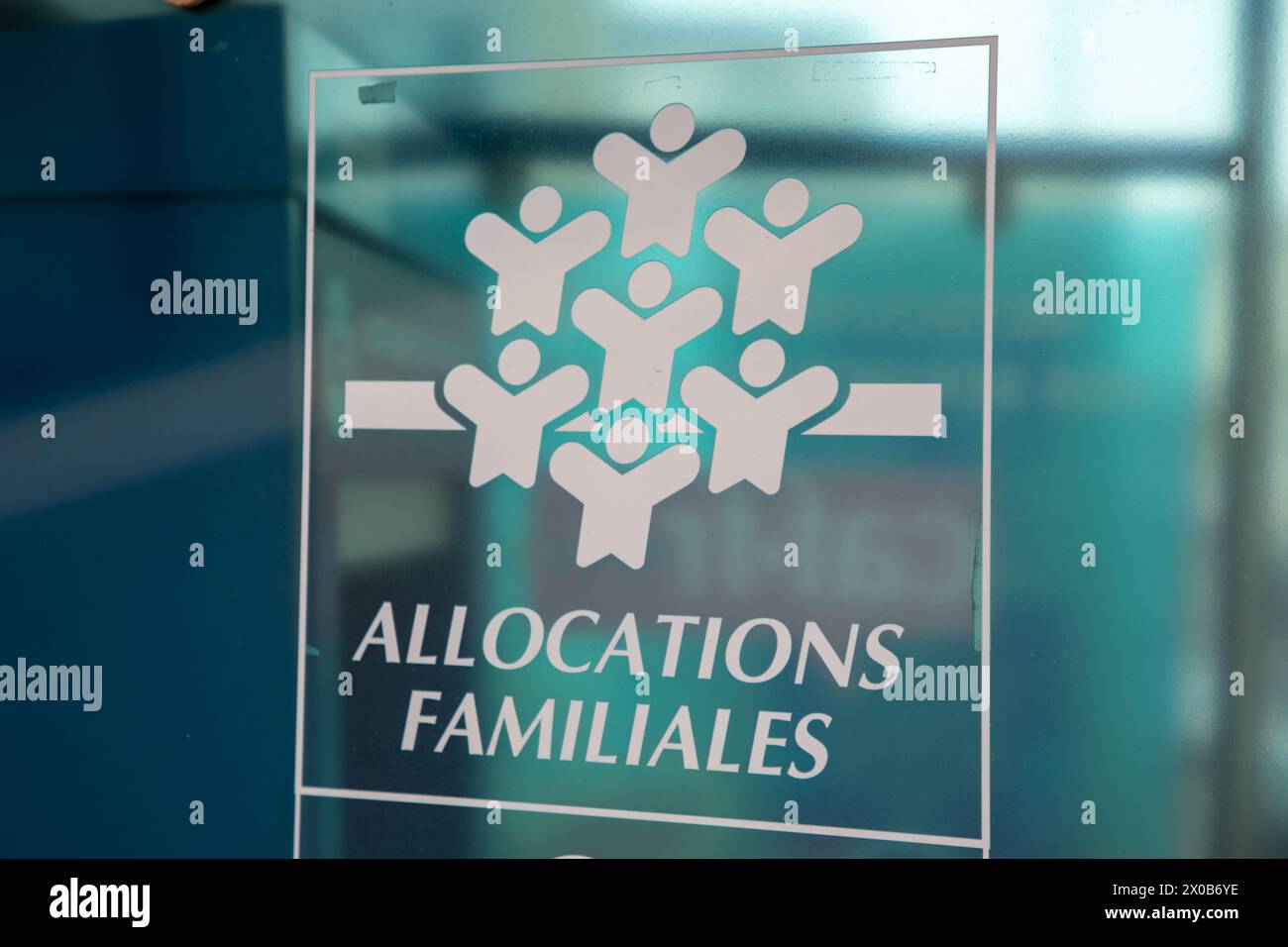 Angouleme , France - 04 08 2024 : caf Caisse allocations familiales ...