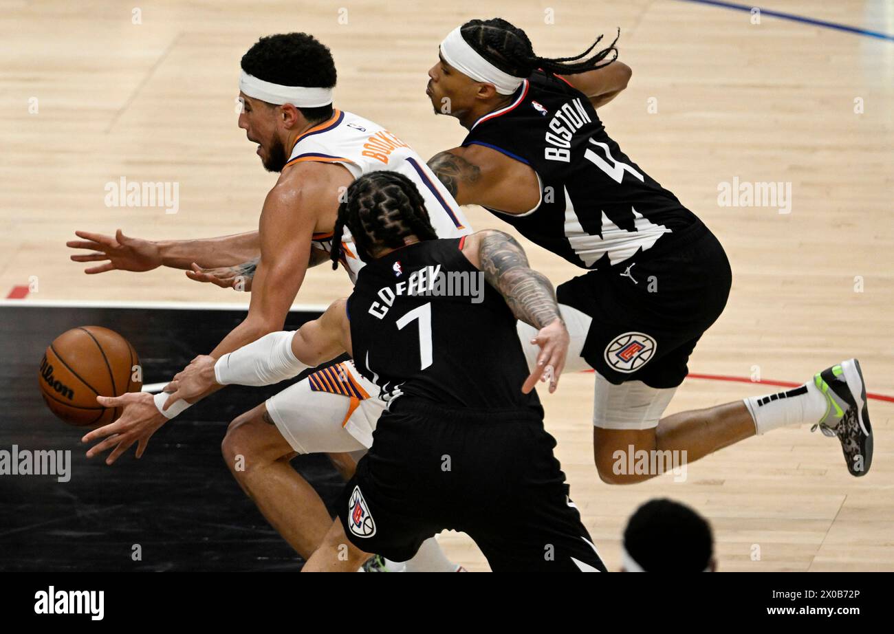 Los Angeles, United States. 10th Apr, 2024. Phoenix Suns guard Devin ...