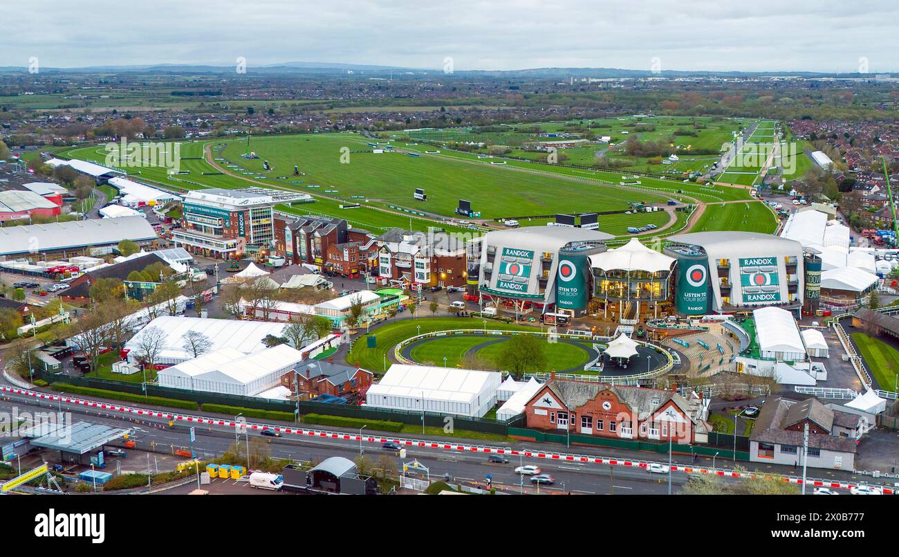 A general view of Aintree Racecourse on day one of the 2024 Randox ...