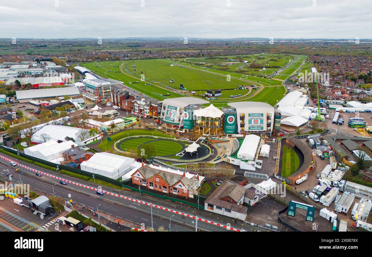 A general view of Aintree Racecourse on day one of the 2024 Randox ...