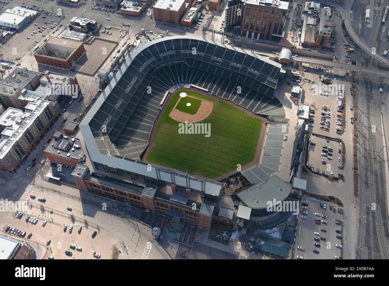 A general overall aerial view of coors field hi-res stock photography ...