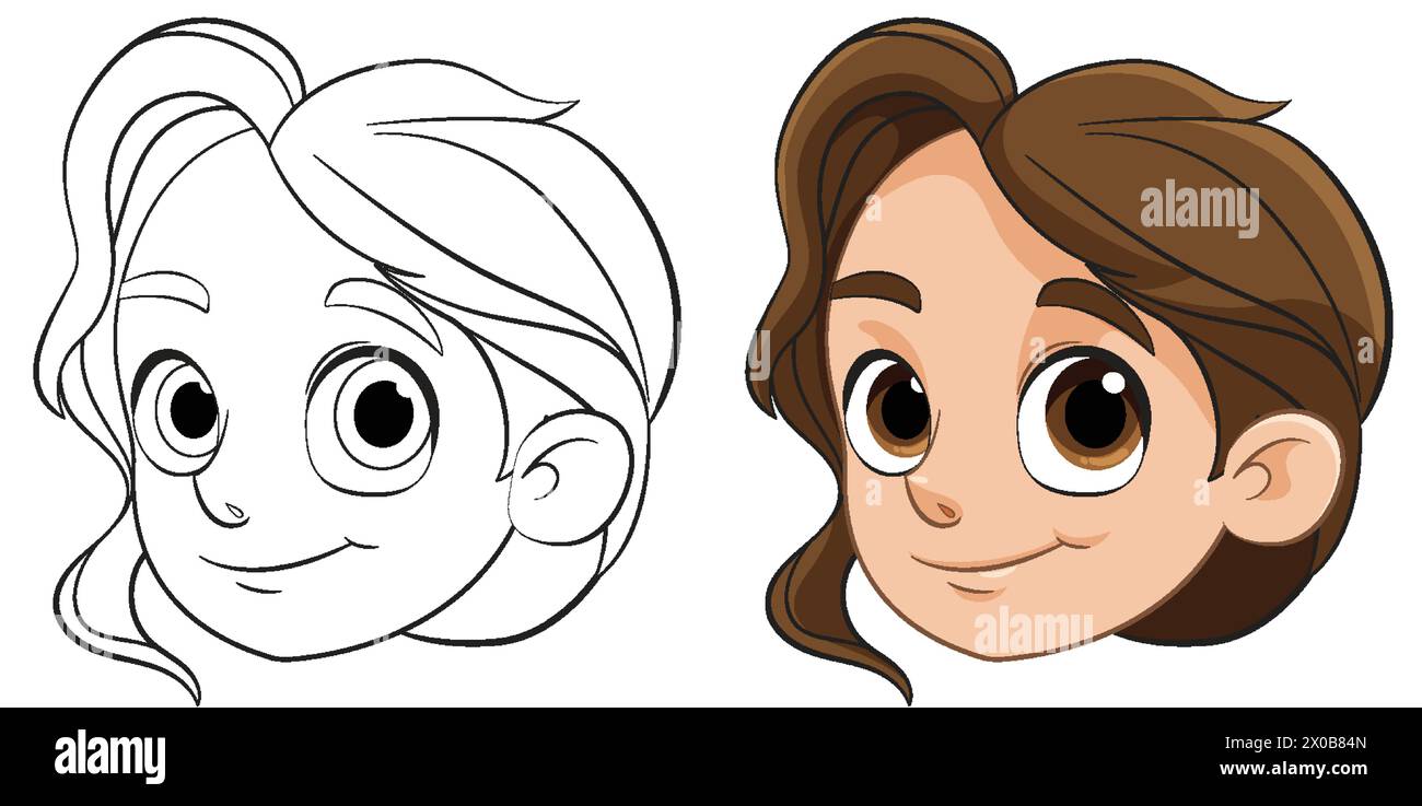 Two stages of a cartoon character design Stock Vector Image & Art - Alamy