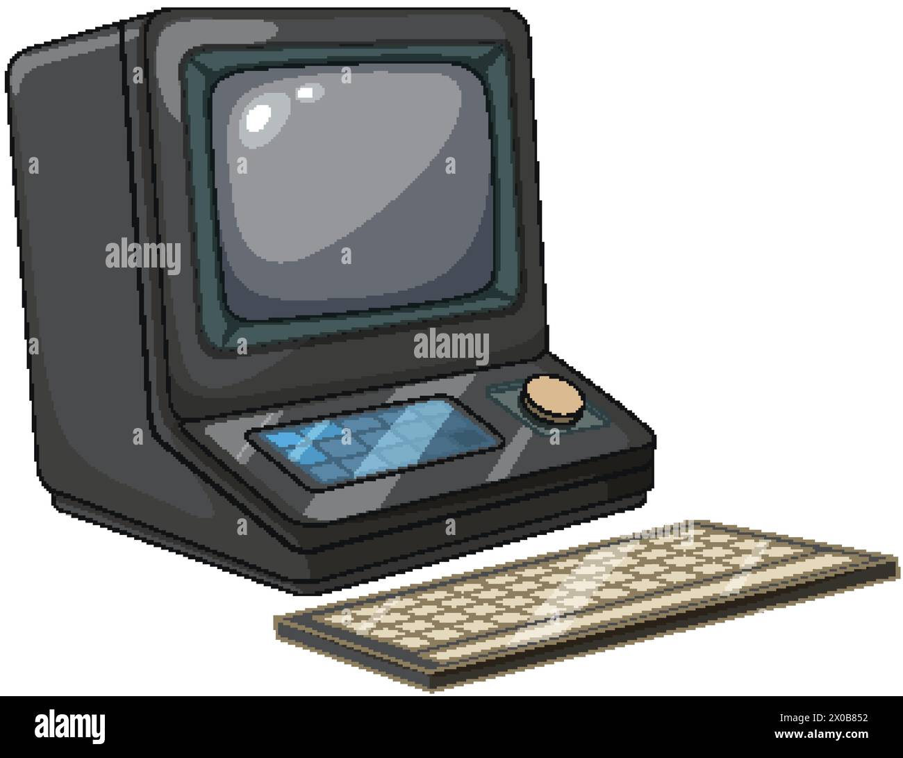 Vector graphic of an old-fashioned personal computer Stock Vector Image ...