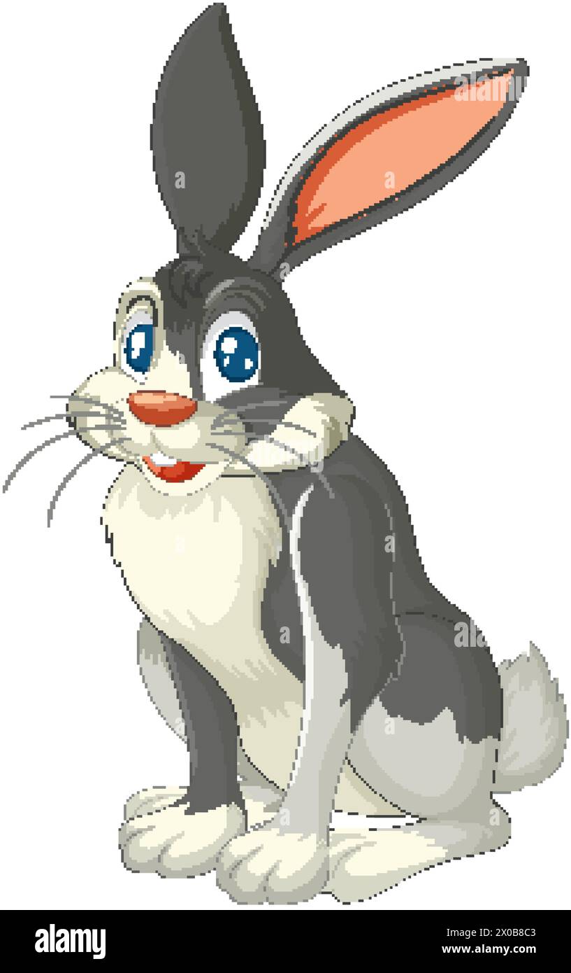 Vector graphic of a happy, sitting rabbit Stock Vector Image & Art - Alamy