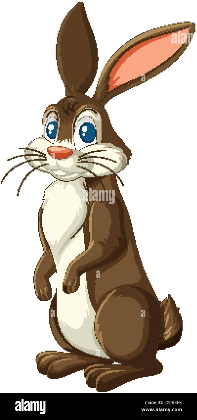 Vector illustration of a cheerful brown rabbit Stock Vector Image & Art ...
